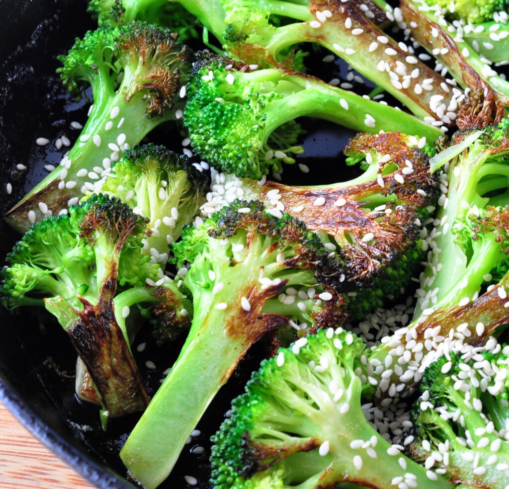 Caramelized Broccoli with Roasted Garlic Vinaigrette